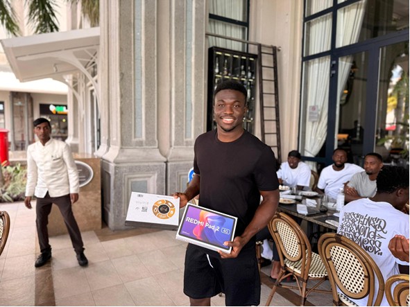 Sidibeh receives Unique Group electronic equipment after notching brace ...