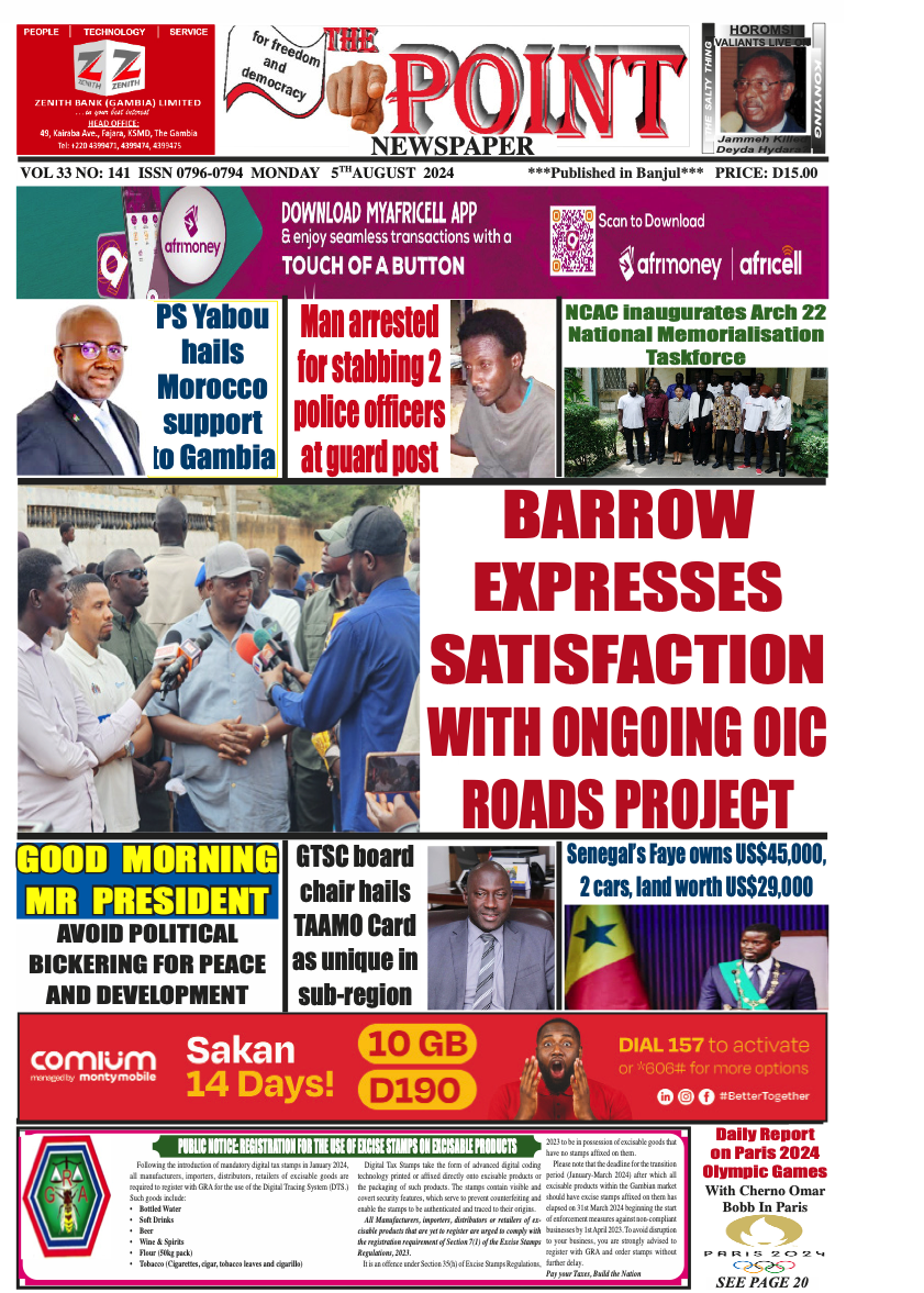 The Point Newspaper Monday 5th August 2024 edition - The Point